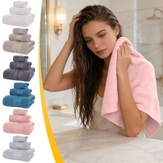 Bath Towel Set 3 Pack Luxury Cotton Ultrasoft Spa Towels Extra Large ...