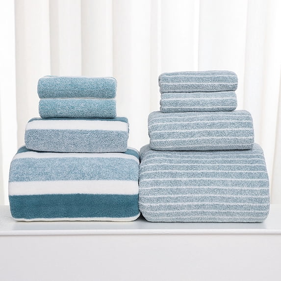 Bath Towel Set 8 Piece - Velvet Spun Highly Absorbent Soft Towel Set ...