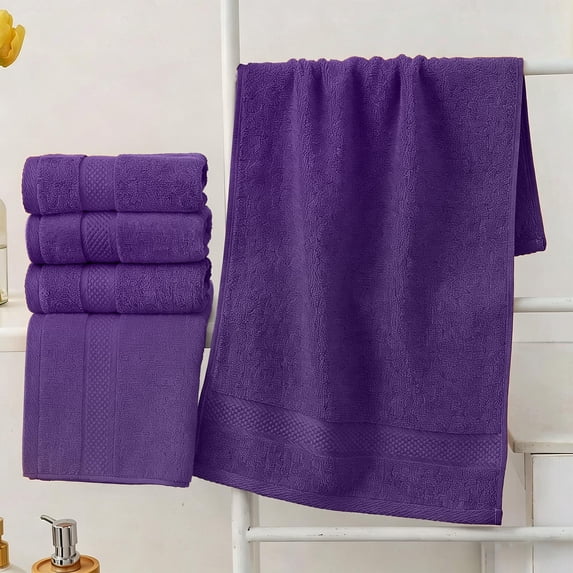 Bath Towel Set, Cotton Household Face Towels 5 pc, Soft Quick Dry ...