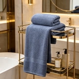 Bath Towel Set, Highly Absorbent Soft Quick Dry Washcloth, Herringbone ...