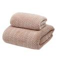 Bath Towel Set Highly Absorbent Towels Soft and Durable Herringbone ...