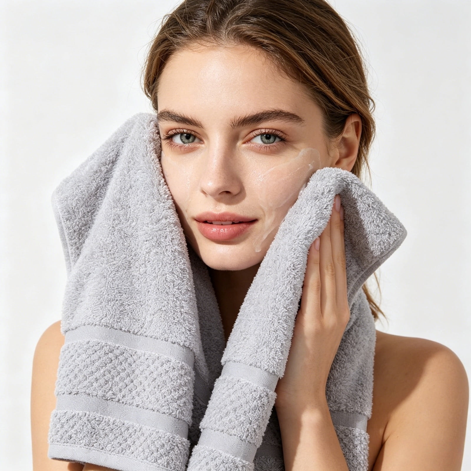 Bath Towel Set, Soft Absorbent Quick Dry Face Hand Bath Towels ...