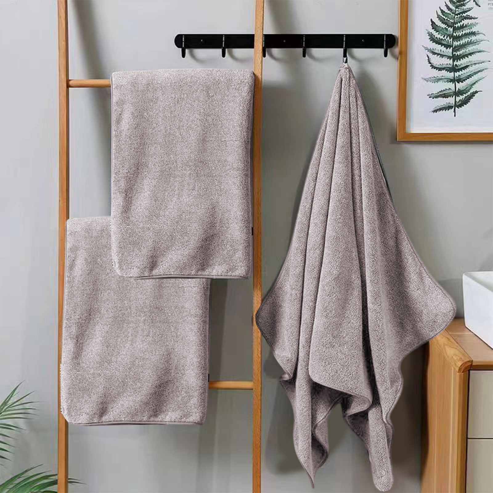 Bath Towel Set | Thickened Quick Dry Velvet Cotton | Super Absorbent ...