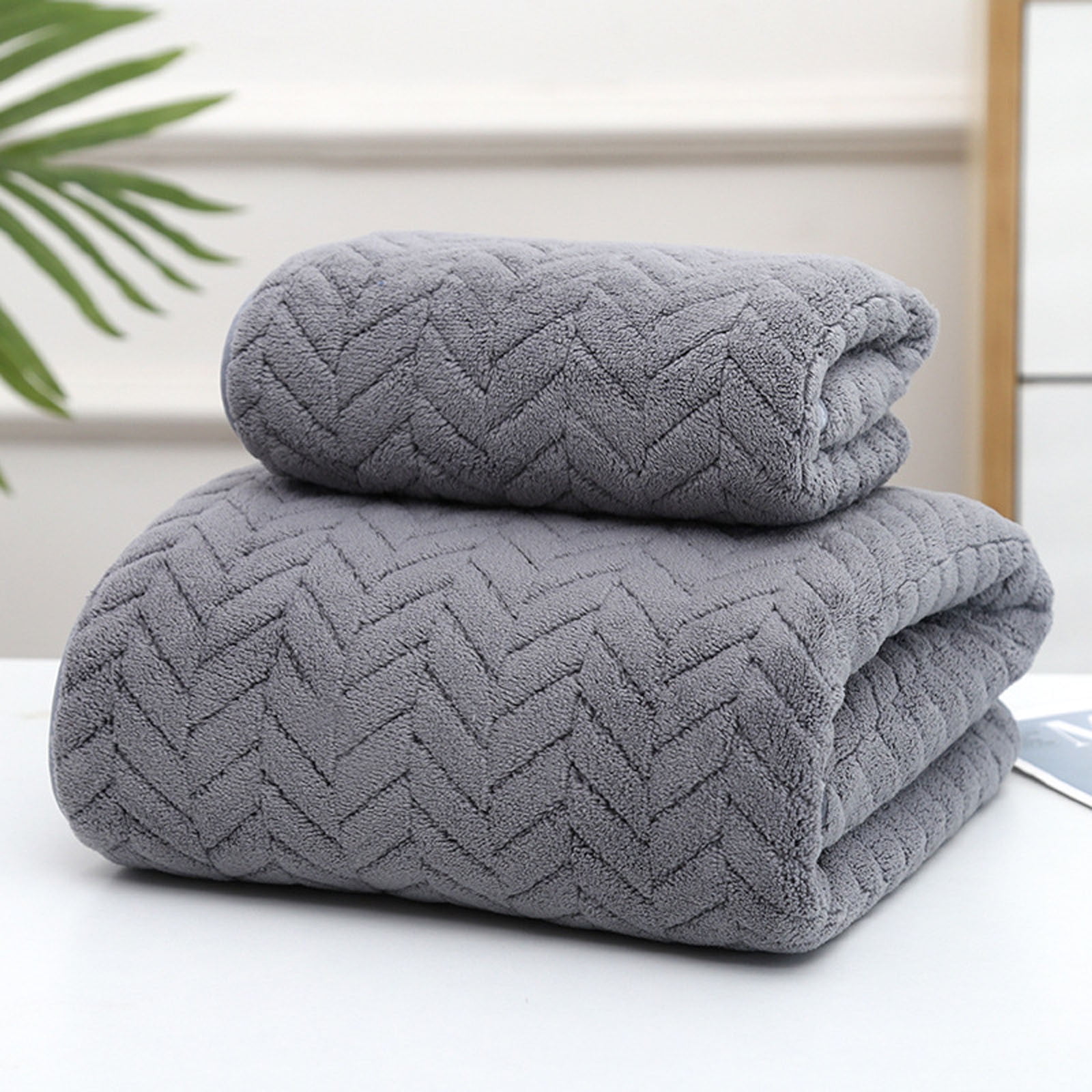 Bath Towel Set Velvet Spun Highly Absorbent Soft - 2 Piece Towel Set ...
