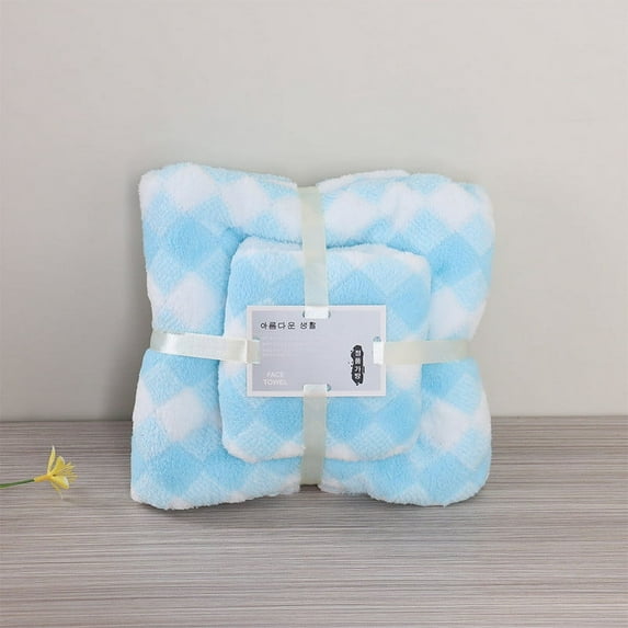 Bath Towel Set, Yannianjz Bath Towel Set, Diamond Coral Velvet Soft ...