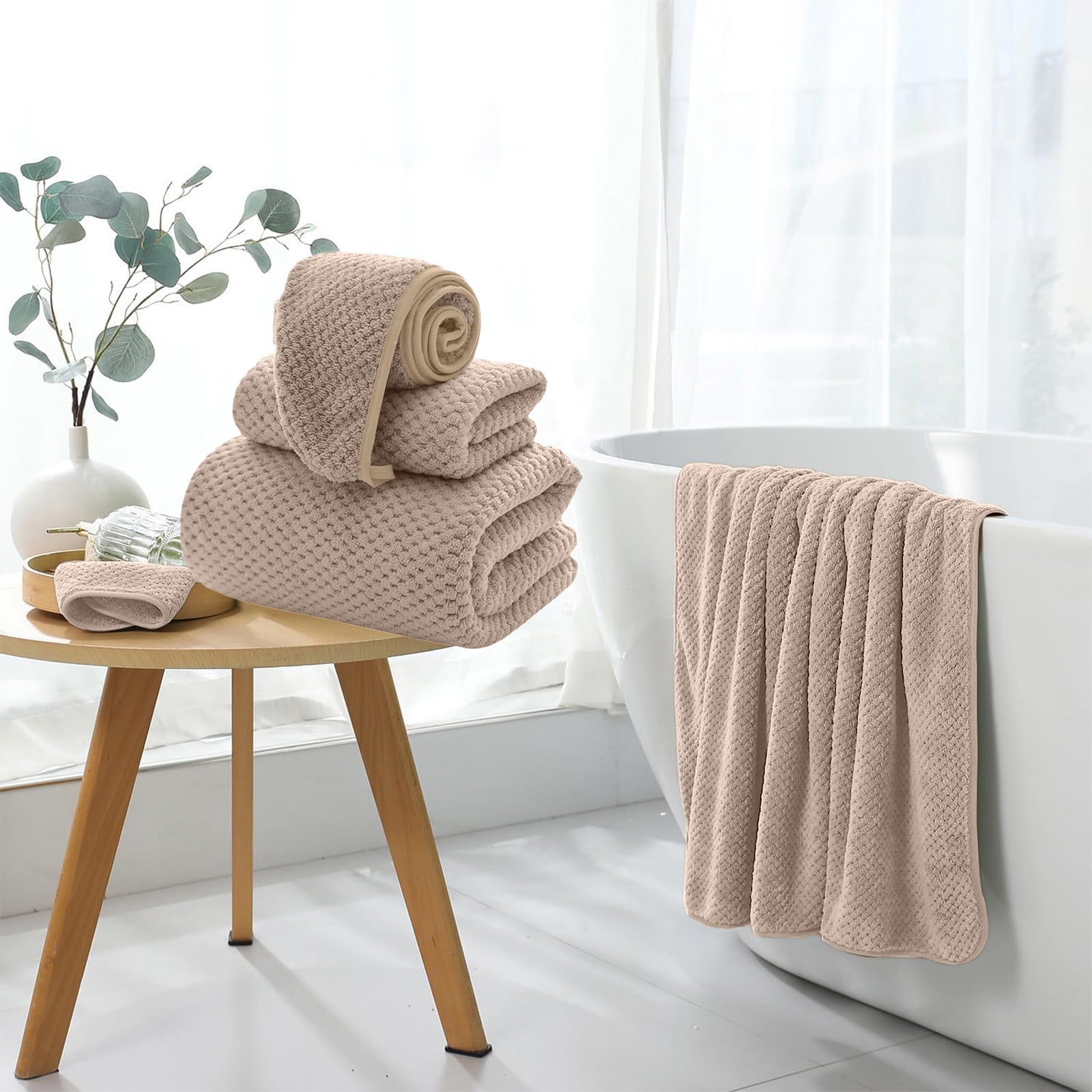 Bath Towel Shower Cap, Extra Large Oversized Bath Sheet Set, Super Soft ...