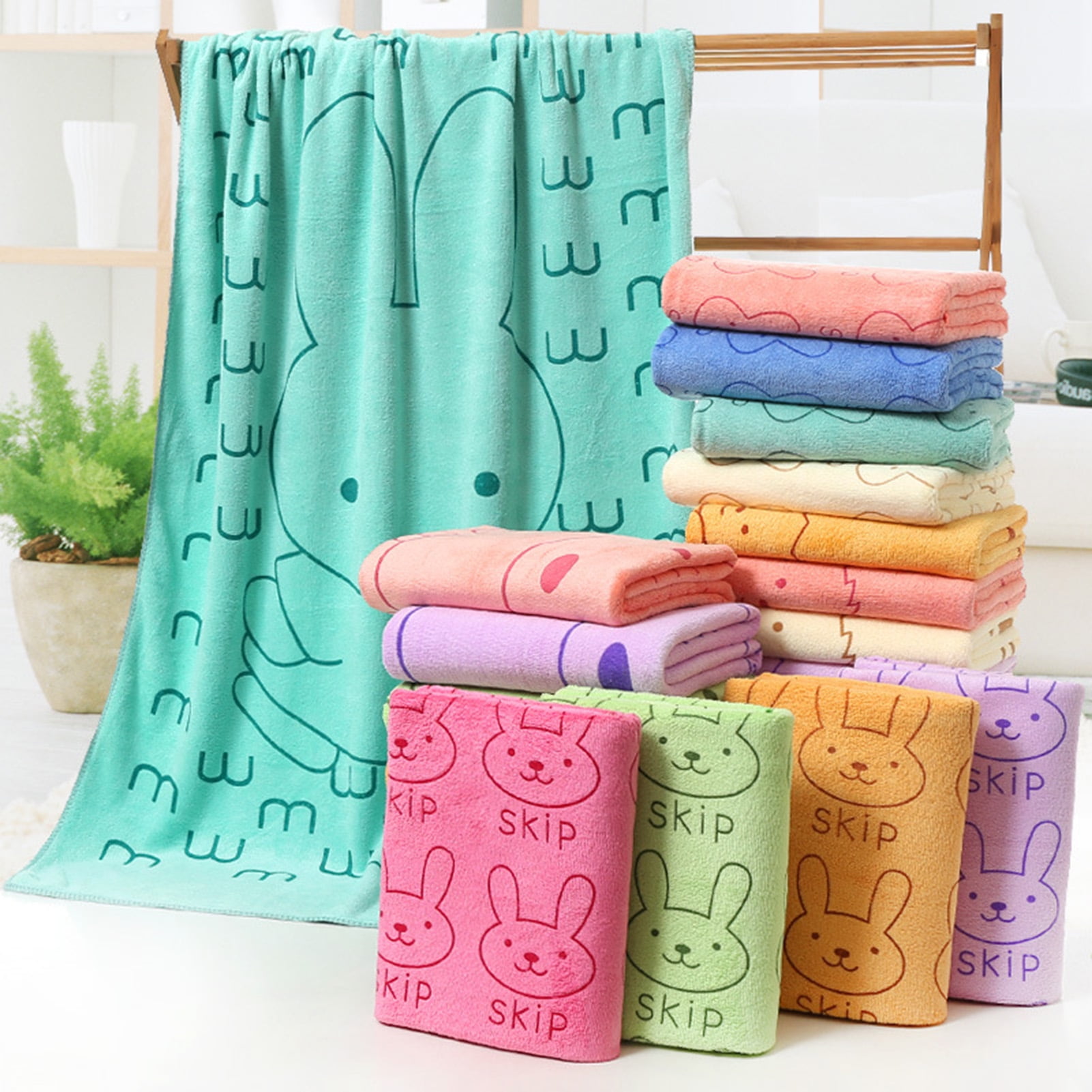 Bath Towel Strong Water Absorption Quick-drying Cartoon Printing ...