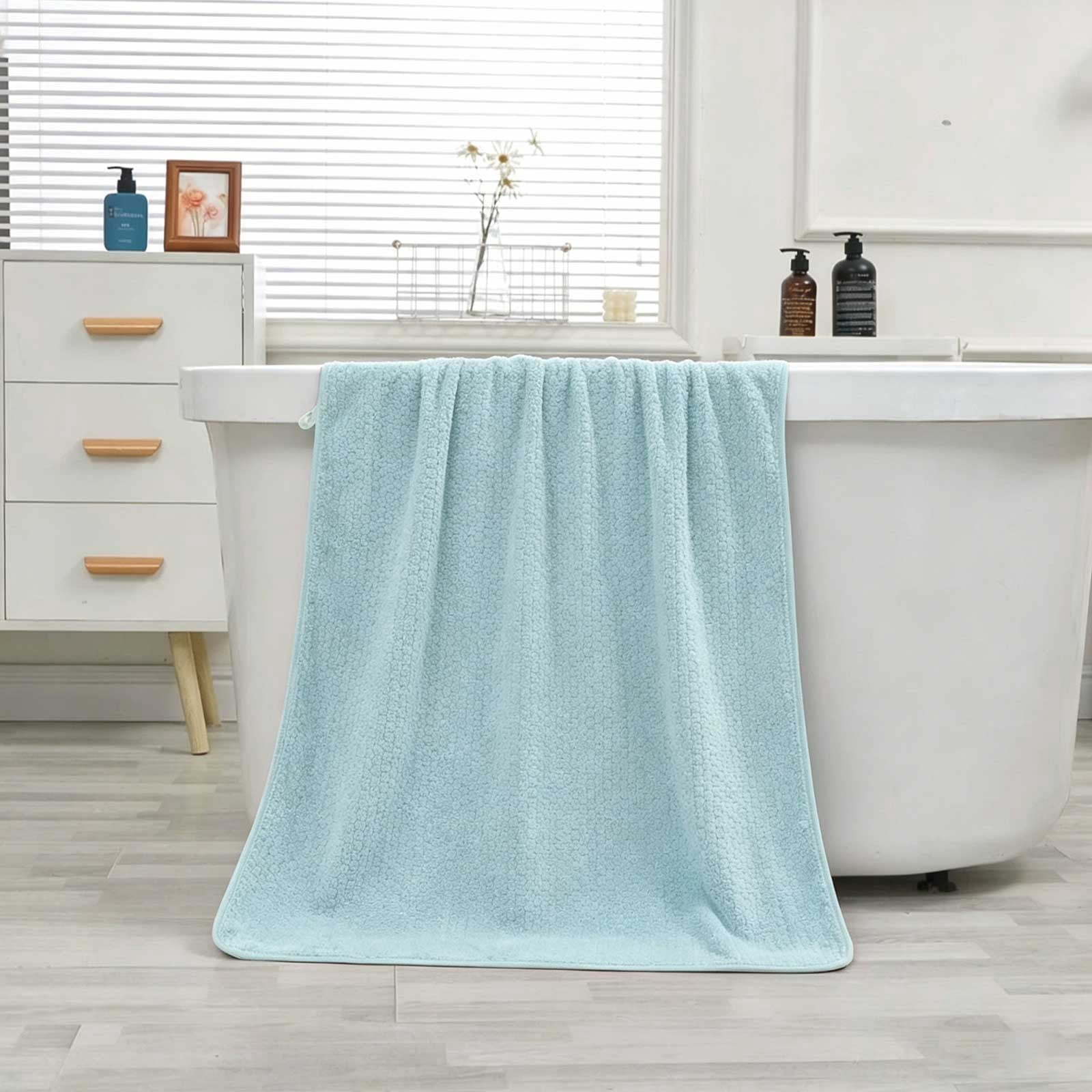 Bath Towel Super Absorbent Soft Flannel Thick Texture Durable Hygienic ...