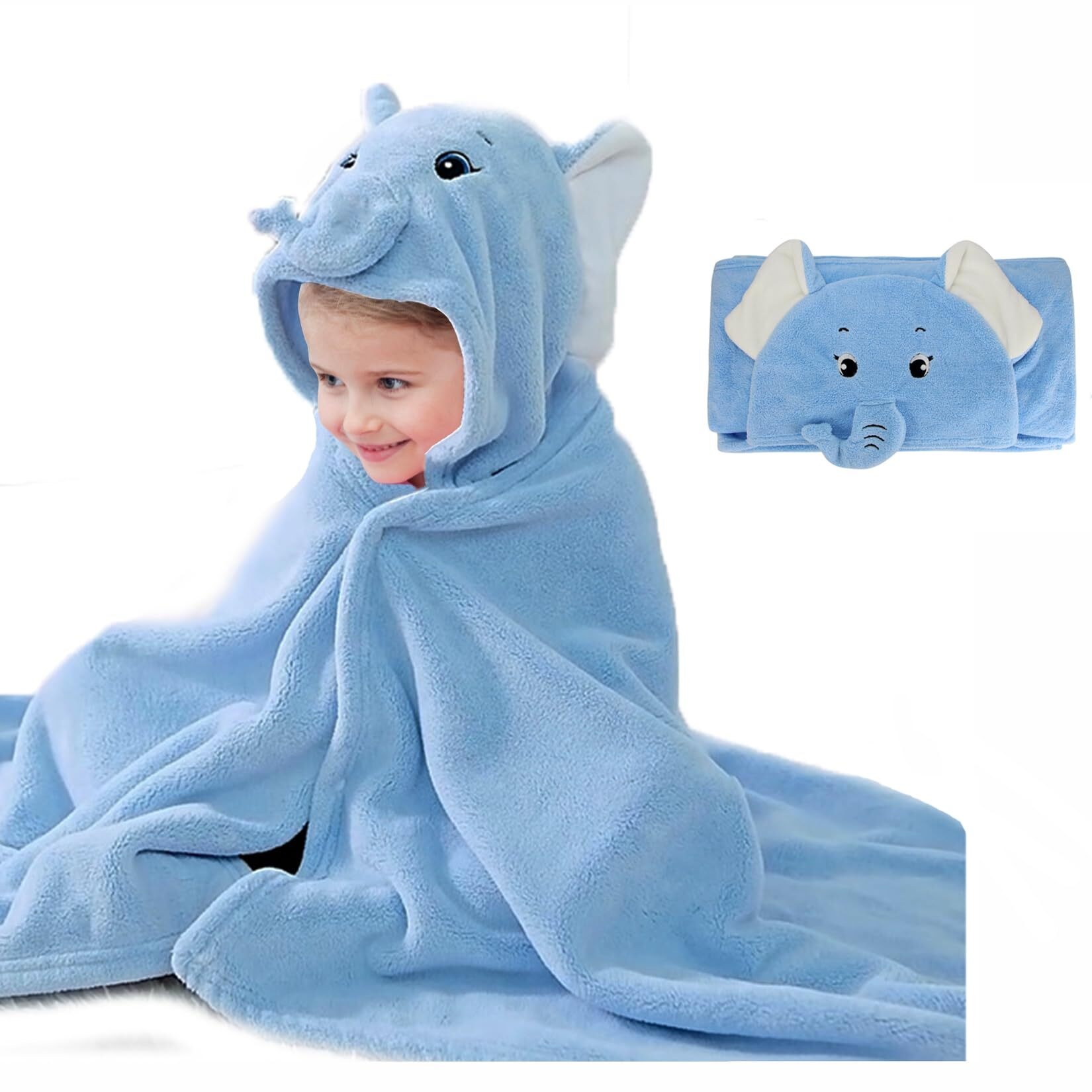 Bath Towel Ultra Soft Hooded Towel Highly Absorbent Bathrobe Blanket ...