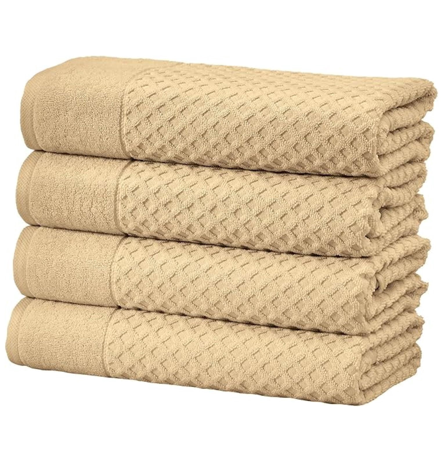 Bath Towels - 100% Cotton 4 Pack 54x27 Bath Towel Set - Absorbent ...