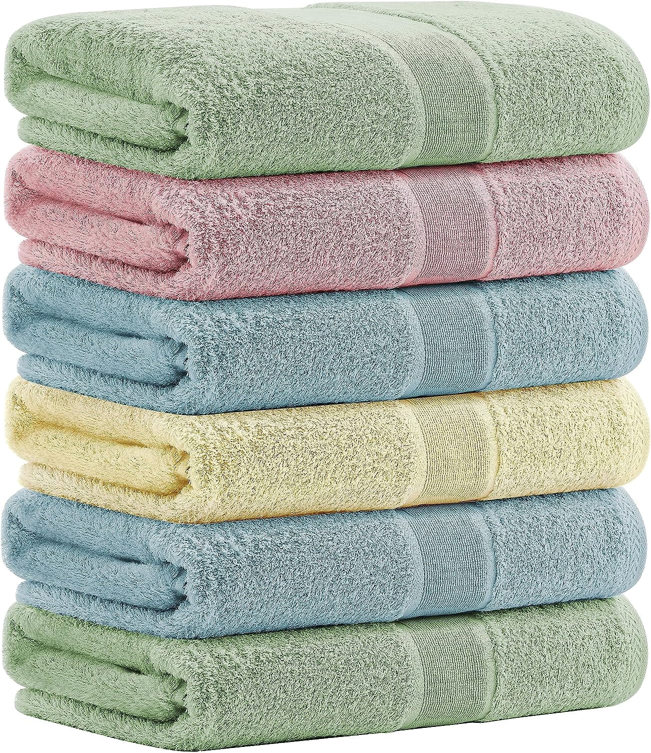 Bath Towels, 27x54inch - Natural, Ultra Absorbent Towels for Bathroom ...