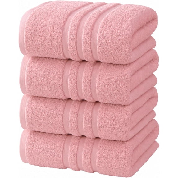 Bath Towels 4 Pack, 30 x 60 Inches, Large 100% Cotton Towels, Soft ...