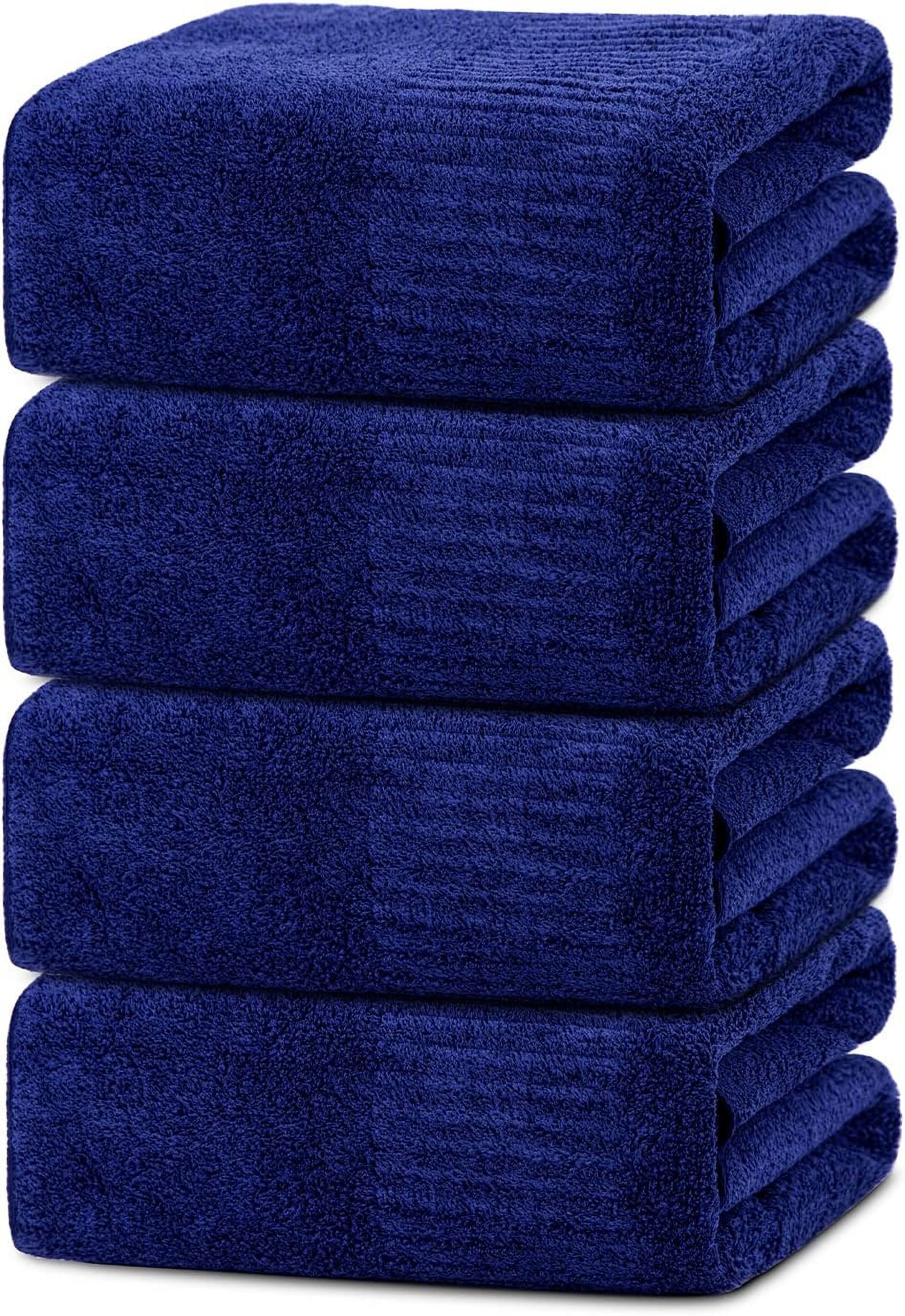 Dewel 4-Pack Large Luxury Bath Towels, 35 x 63 Inches, Ultra Soft, Navy Blue - Walmart.com