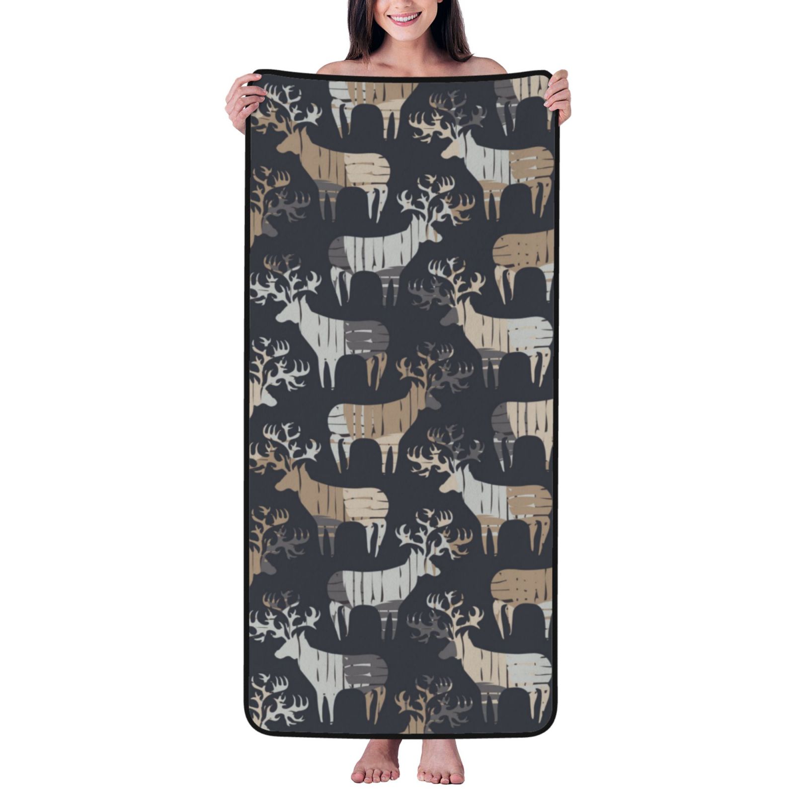 Bath Towels - Abstract Funny Deer Soft Absorbent Towels for Bathroom ...