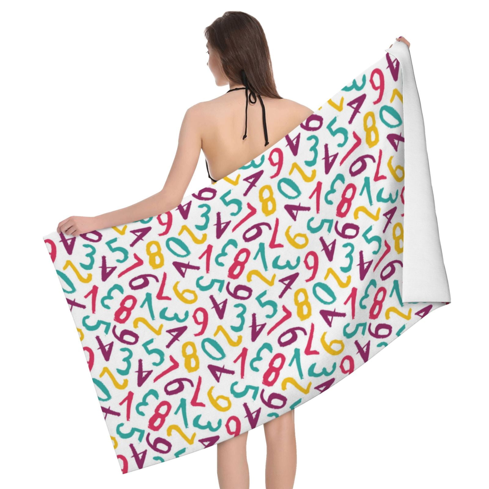 Bath Towels for Bathroom, Quick Dry Microfiber Towels for Body, Math ...