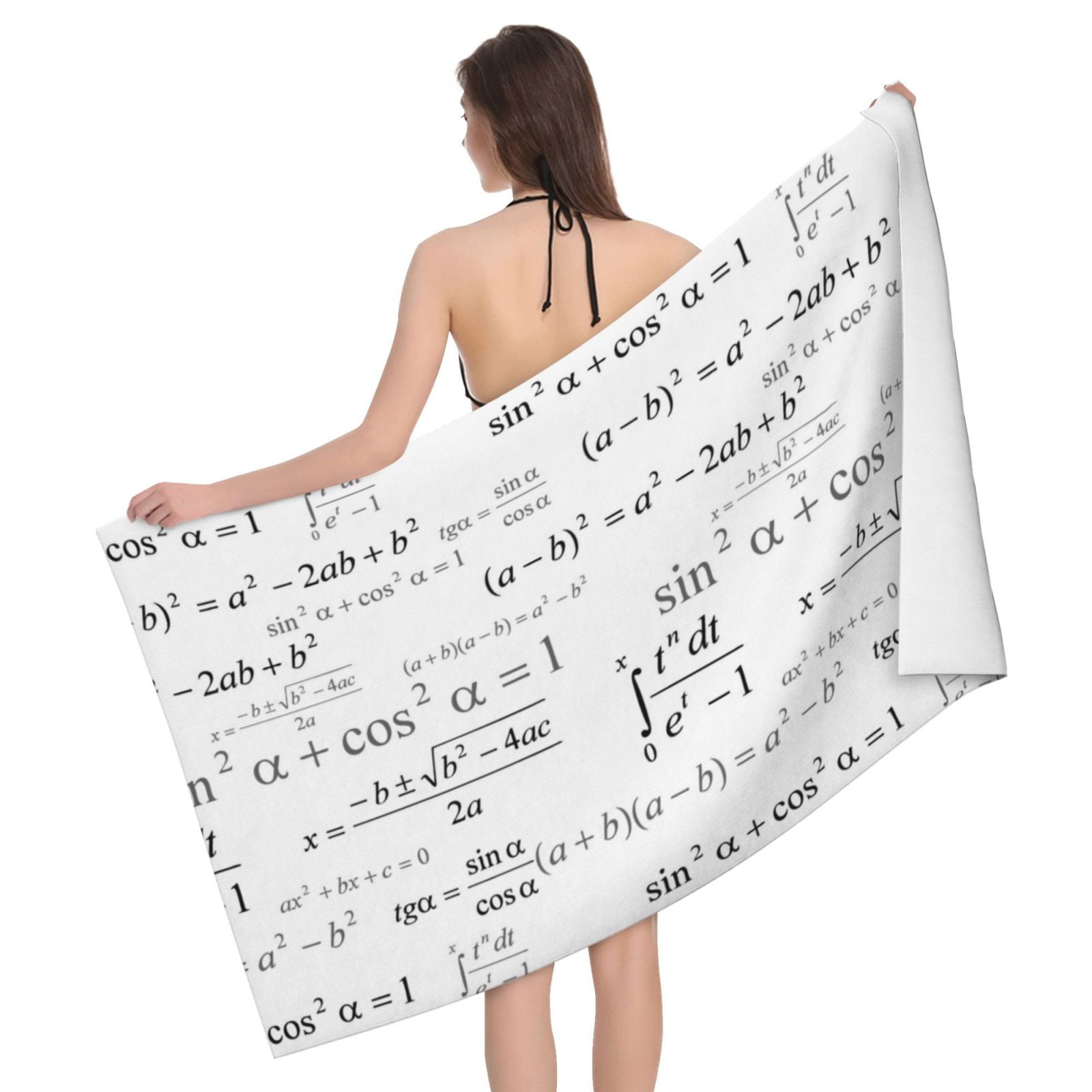 Bath Towels for Bathroom, Quick Dry Microfiber Towels for Body, Math ...