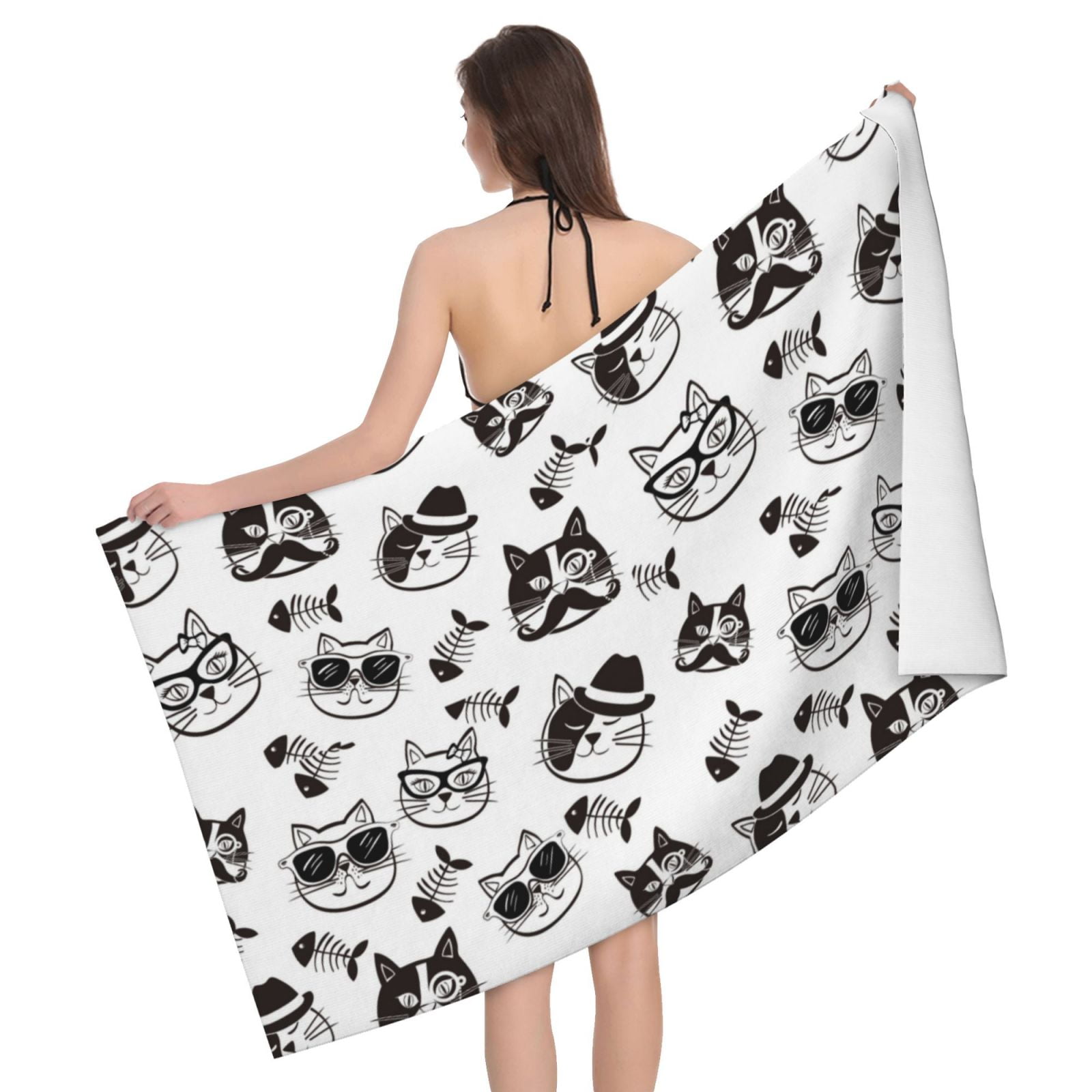 Bath Towels for Bathroom, Quick Dry Microfiber Towels for Body, Sketch ...