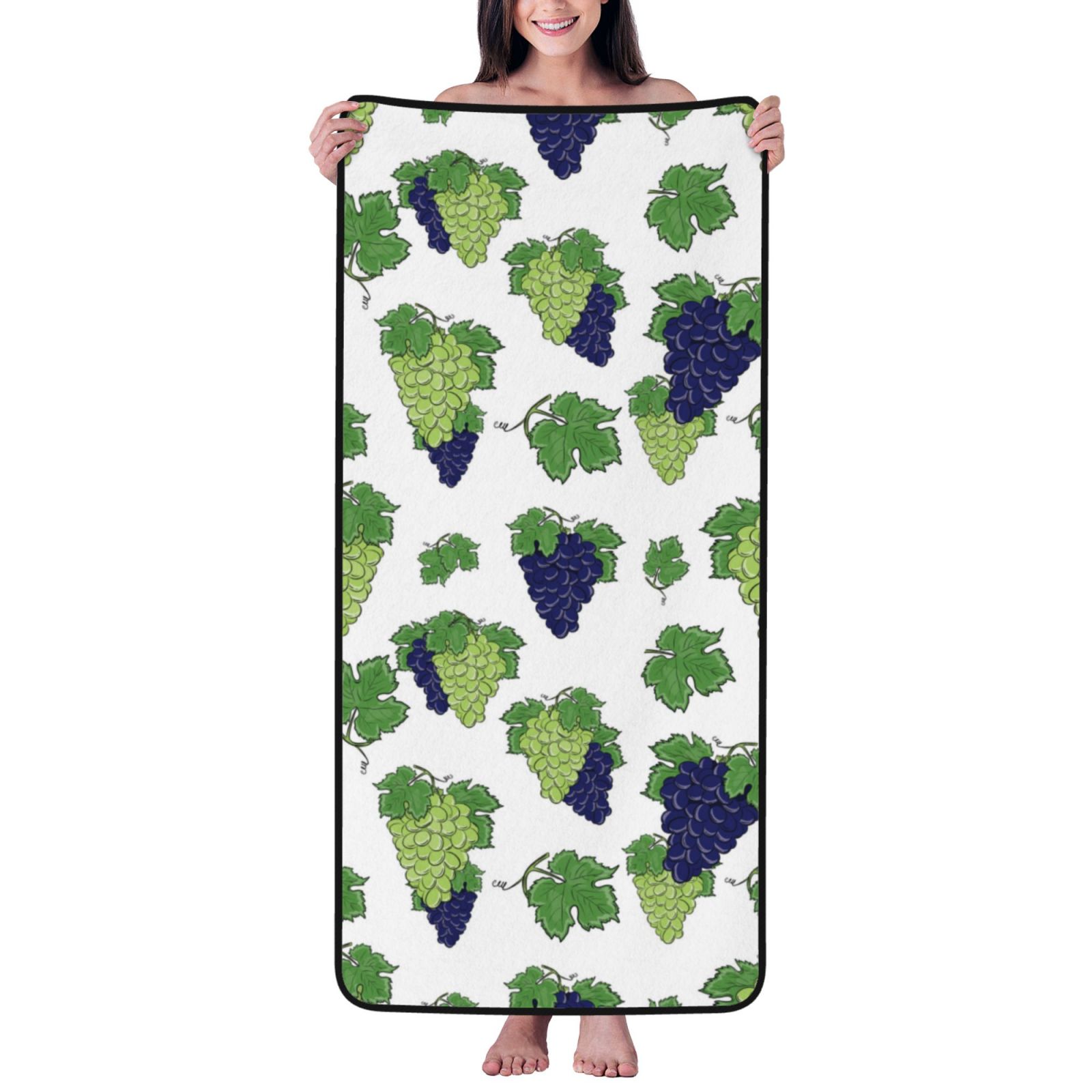 Bath Towels, Cute Grape Blue Green Highly Absorbent Towels for Bathroom ...