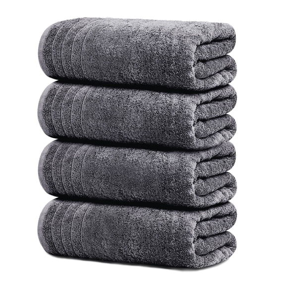 Bath Towels Dark Grey 4 Count Extra Large 30 X 60 Inches - Walmart.com