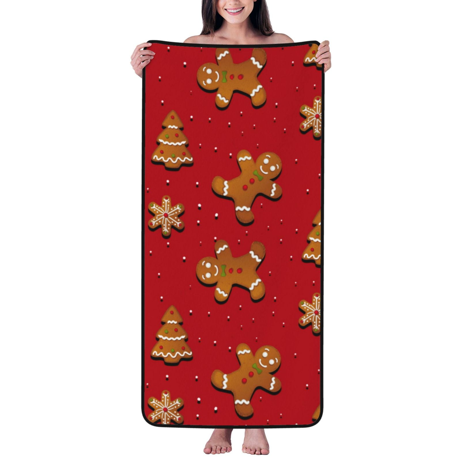 Bath Towels, Gingerbread Man Highly Absorbent Towels for Bathroom ...