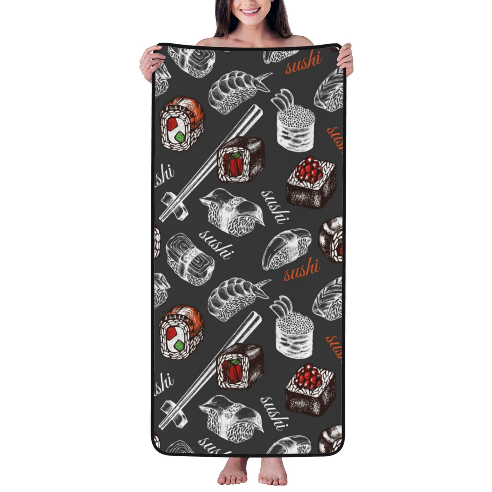 Bath Towels - Japanese Sushi Hashi Soft Absorbent Towels for Bathroom ...