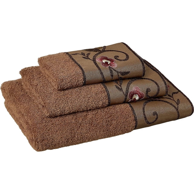 Bath Towels, Larissa Collection, 3-Piece Set, Rose Design - Walmart.com