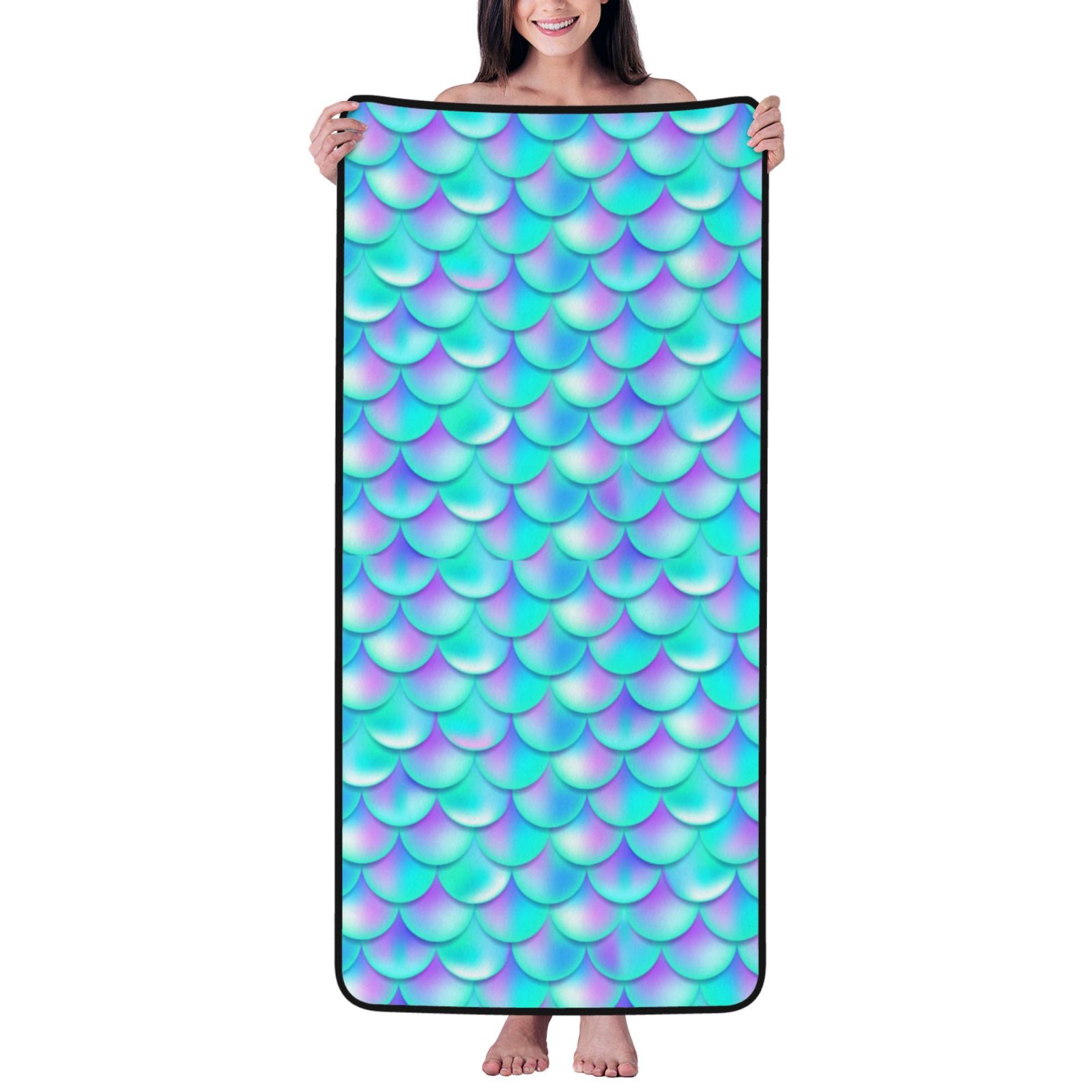 Bath Towels, Pearl purple blue fish scales Highly Absorbent Towels for ...