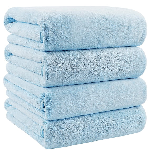Bath Towels Set of 2 27x54 Soft Absorbent Quick Dry Microfiber for Body ...