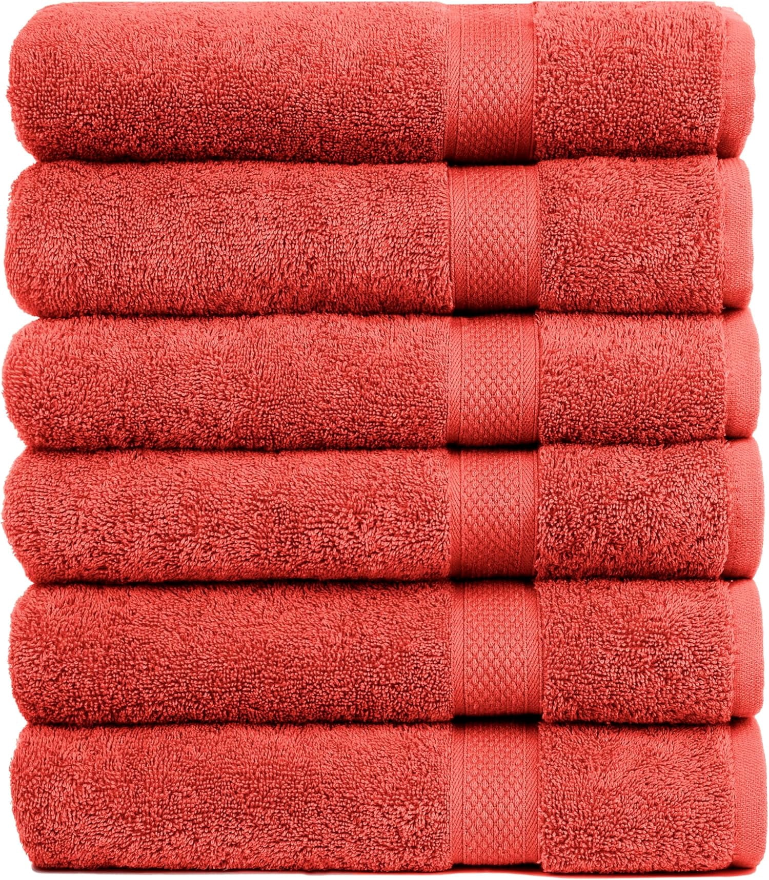 Bath Towels Set of 6 (24" x 50") , 515 GSM | Lightweight, Soft & Highly ...