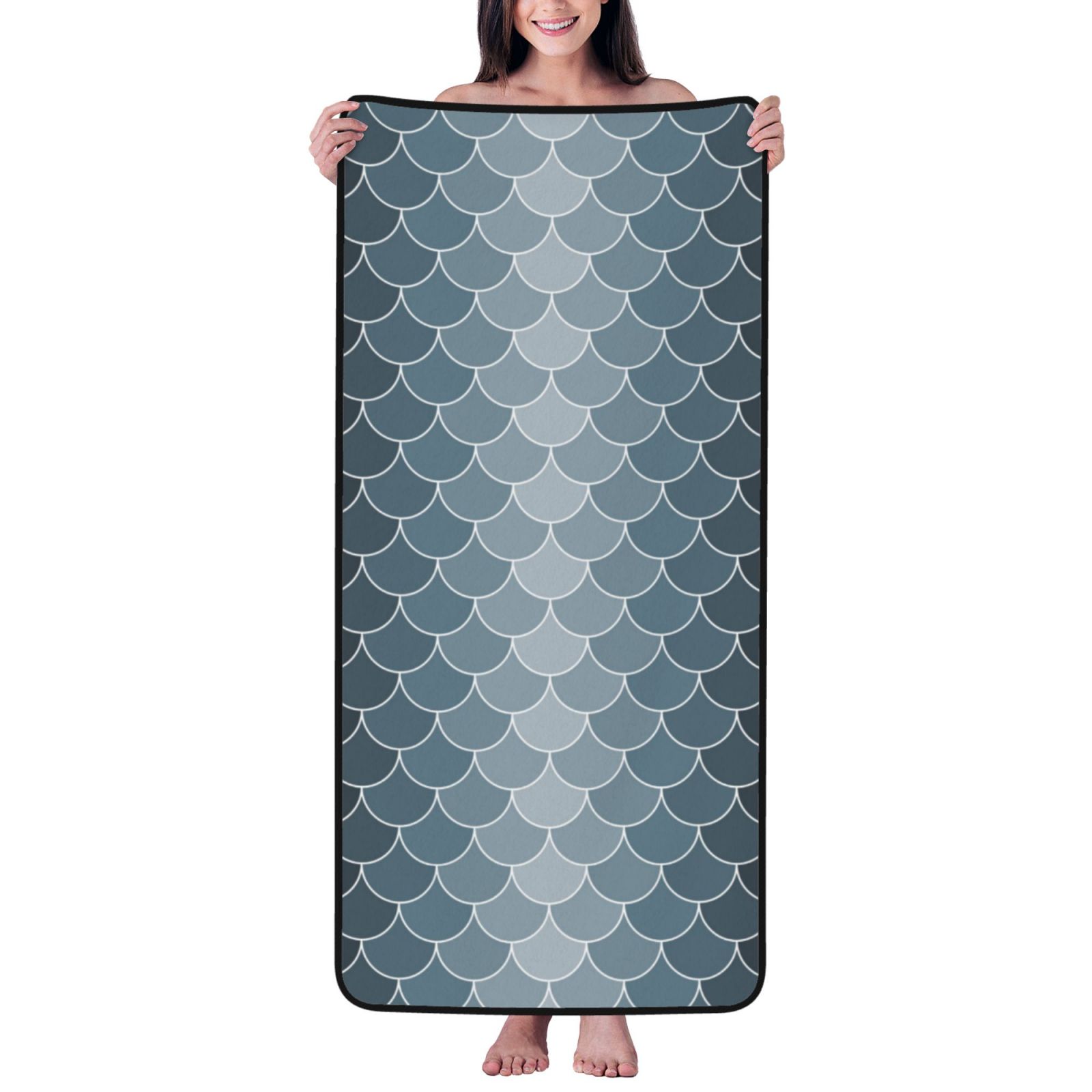 Bath Towels, cool gray scale fish scales Highly Absorbent Towels for ...