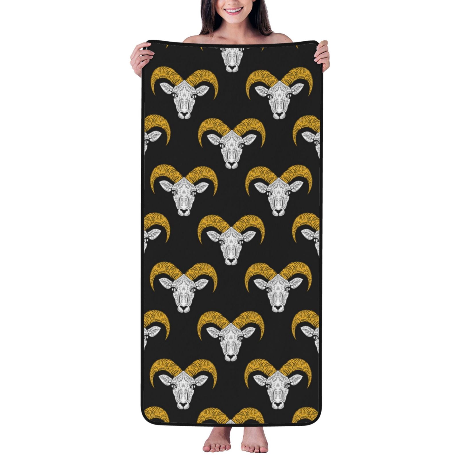 Bath Towels, goat head cool black Highly Absorbent Towels for Bathroom ...