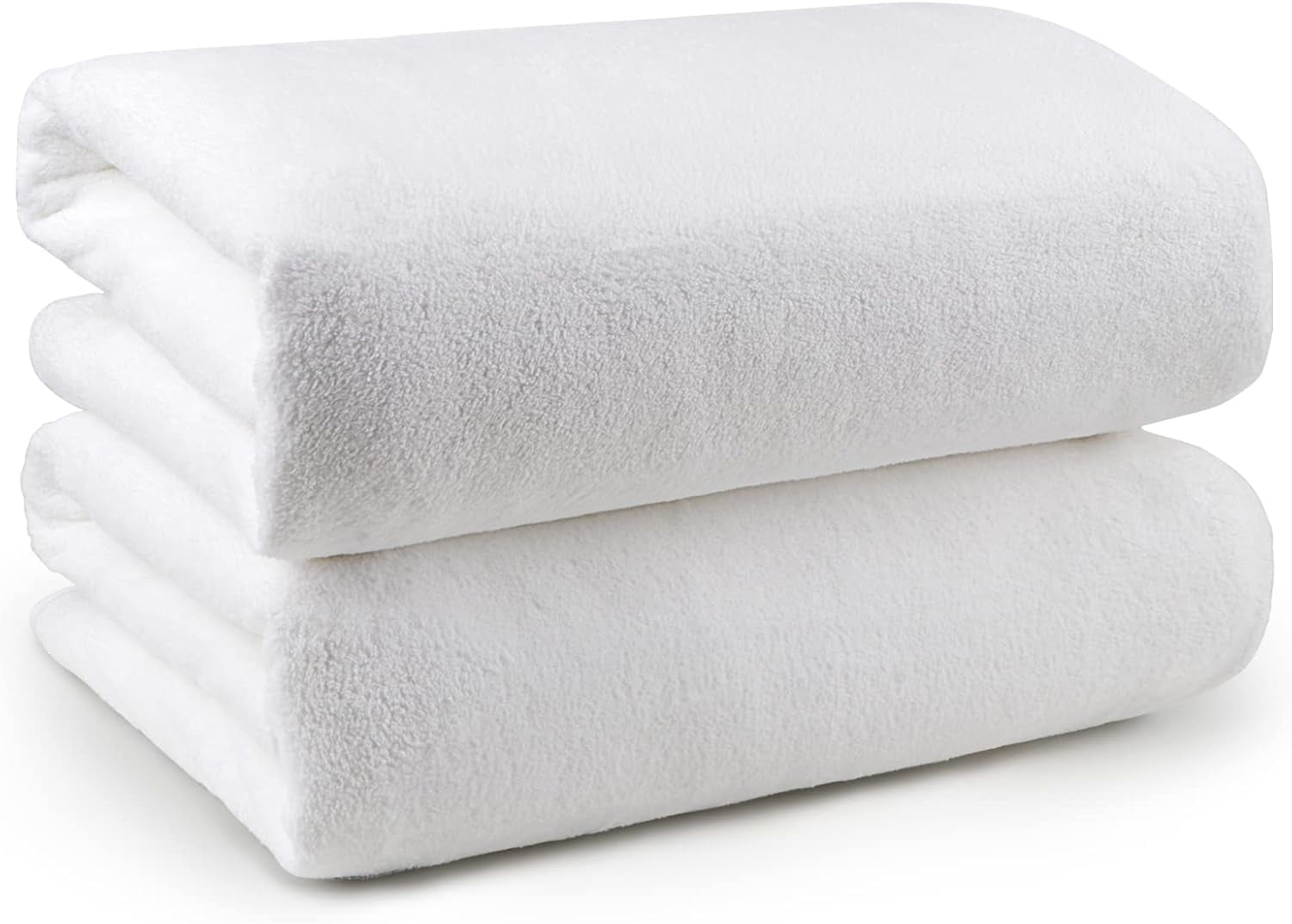 Bath Towels of 2(27'' x 54'') - Soft Feel White Bath Towel, Highly ...