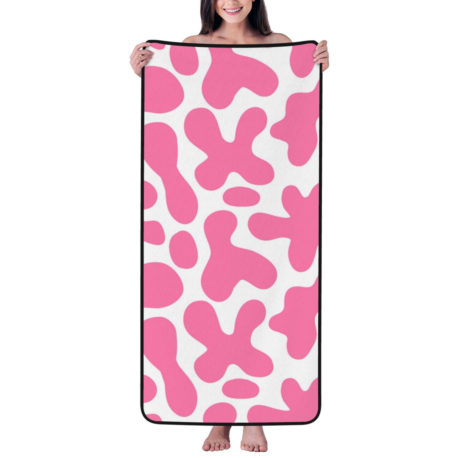 Bath Towels, pink cow print cute Highly Absorbent Towels for Bathroom ...