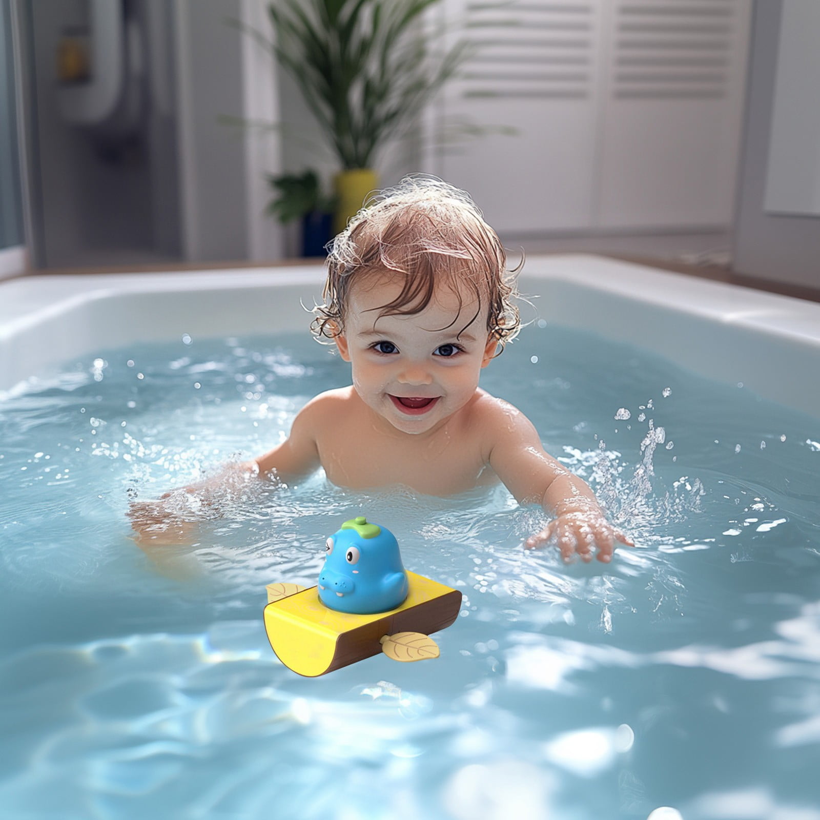 Bath Toy Boat Set | Wind-Up Plastic Floating Boat | Bright Colors ...