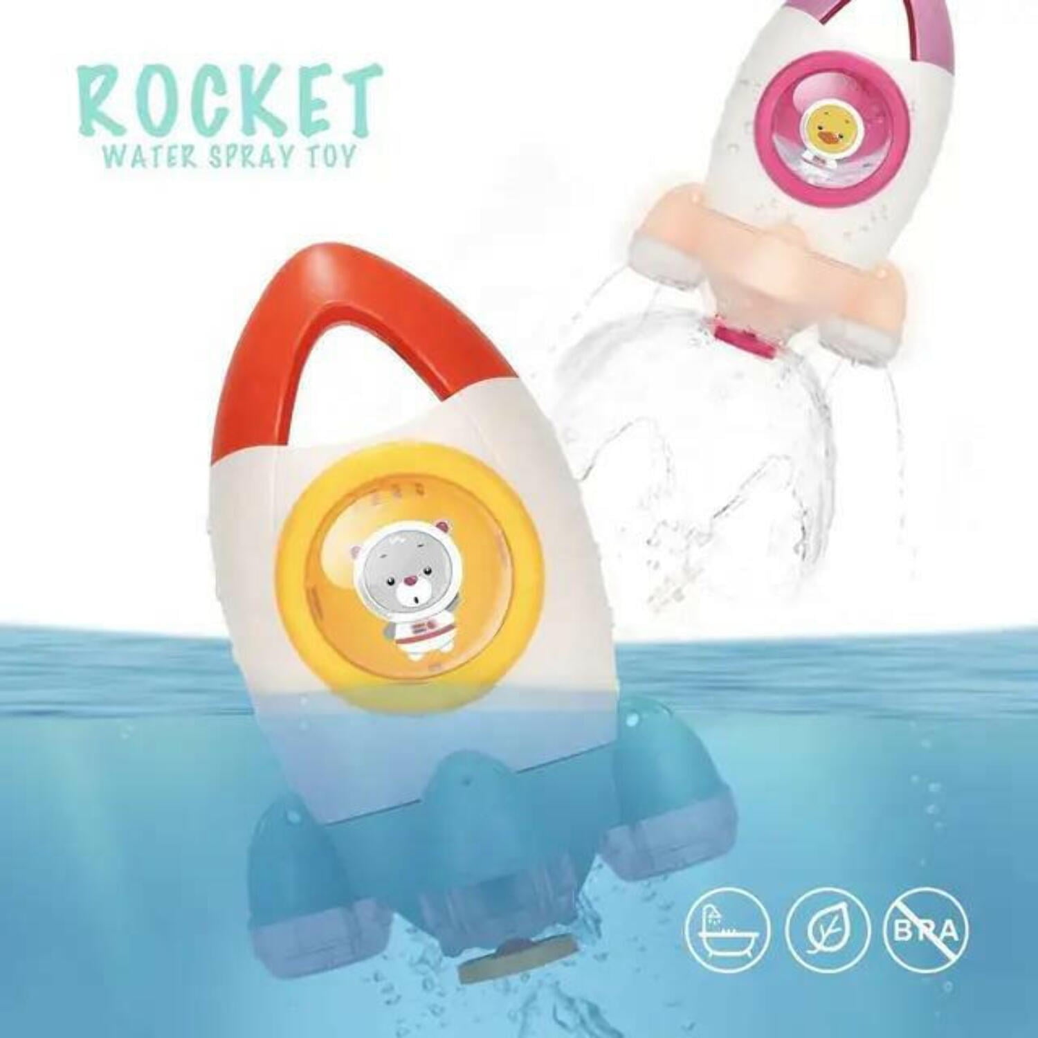 Bath Toy No Need for Batteries Space Rocket Spray Water Toy For Kids ...