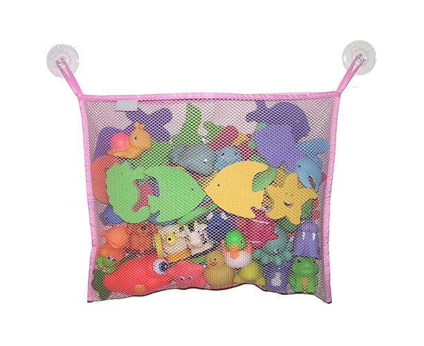 Bath Toy Organizer Mesh Storage Hanging Bag + 2 Bonus Strong Hooked ...