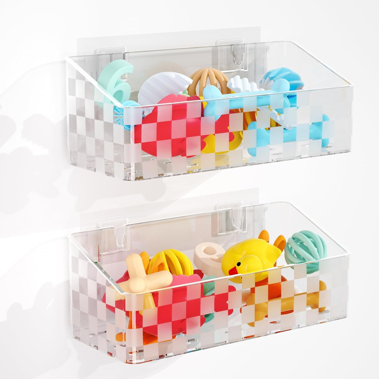 Bath Toy Storage Holder, Bathtub Quick-Dry, Clear Holder for Tub ...