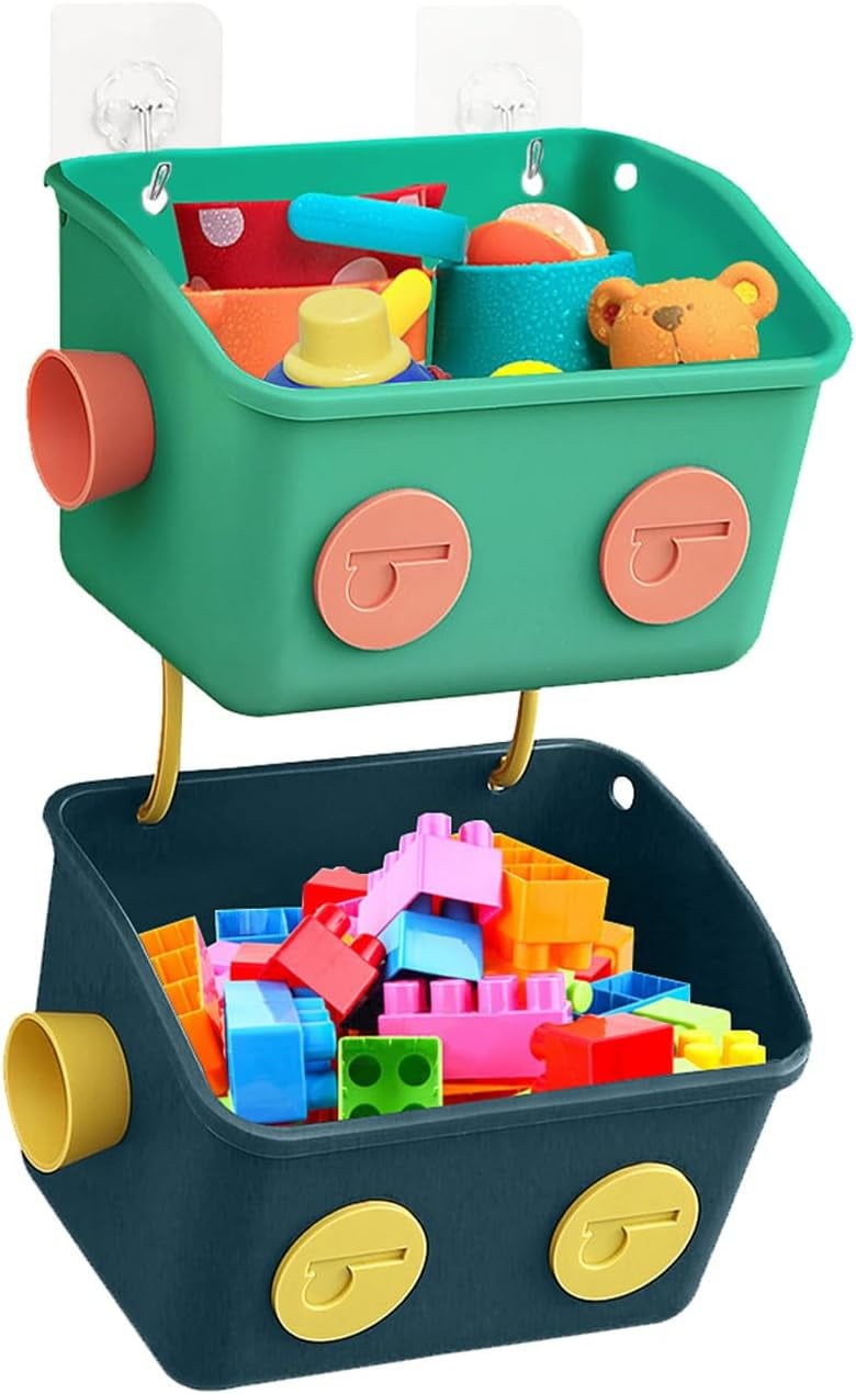 Bath Toy Storage Organizer Basket, 3 Pack Cute Robot Bathtub Shower Toy ...