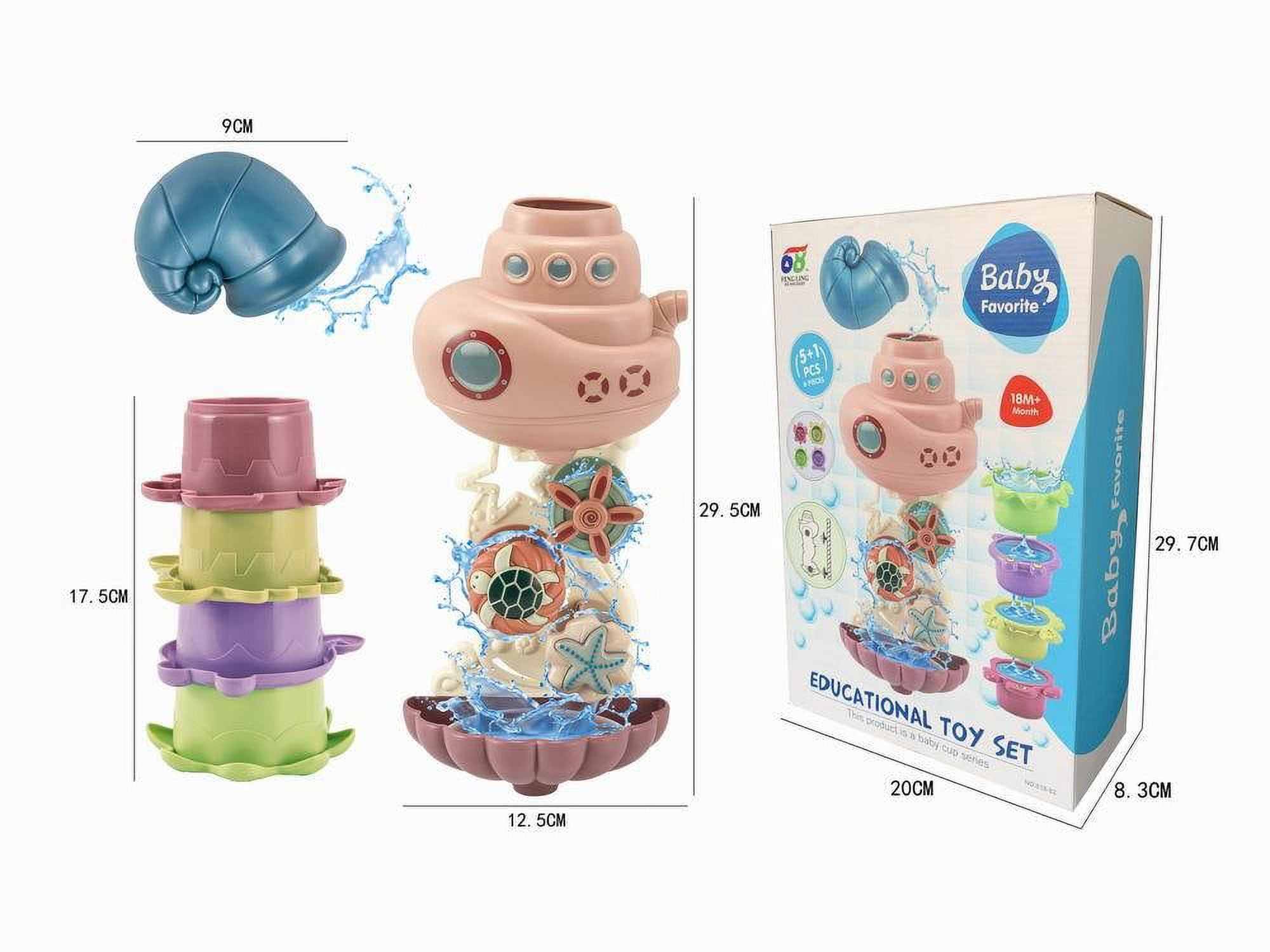 Bath Toys, Bathtub Toys for Kids Toddler Bath Toys Contains 4 Stackable ...