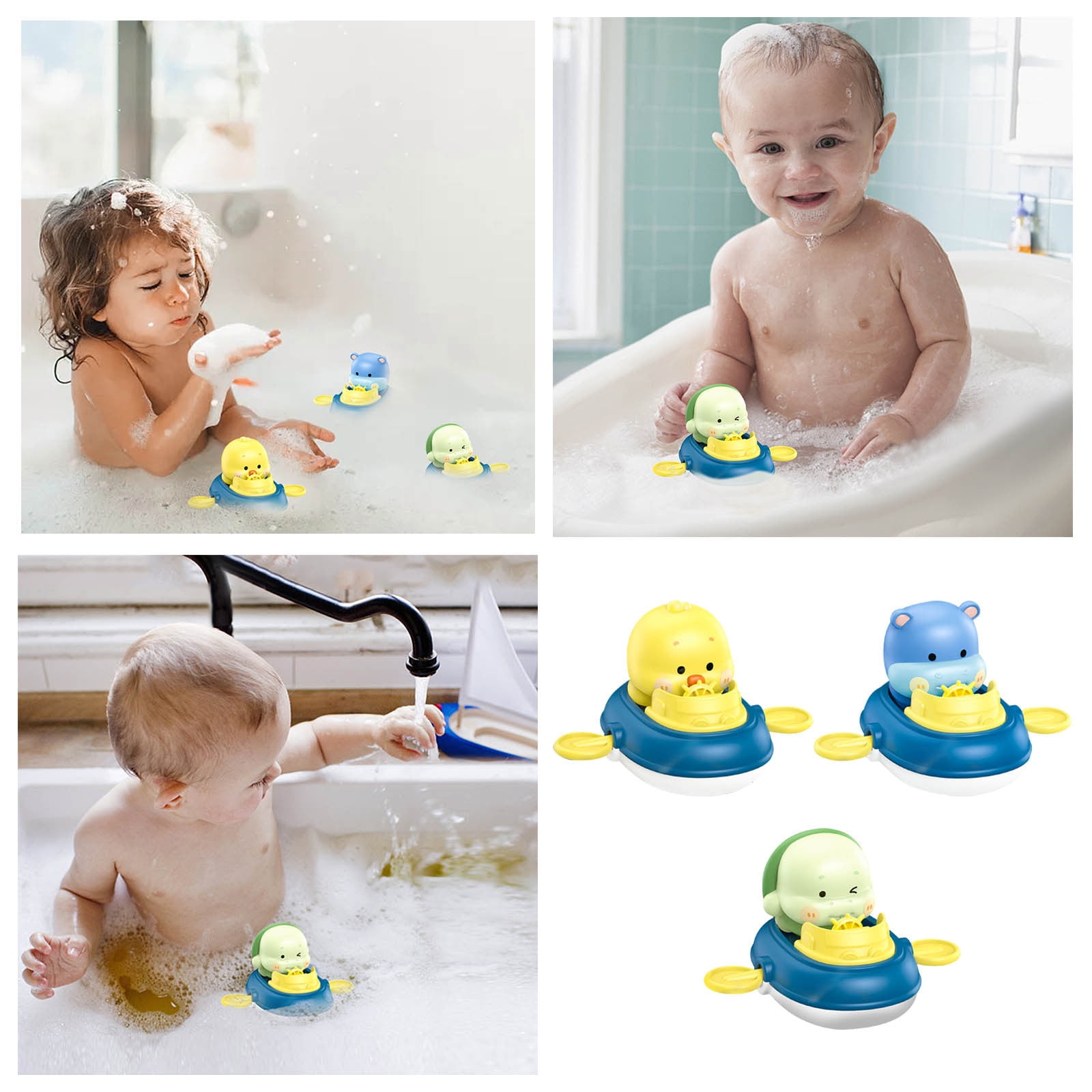 Bath Toys, Cute Swimming Clockwork Bathtub Baby Bath Toys for Toddler 1 ...