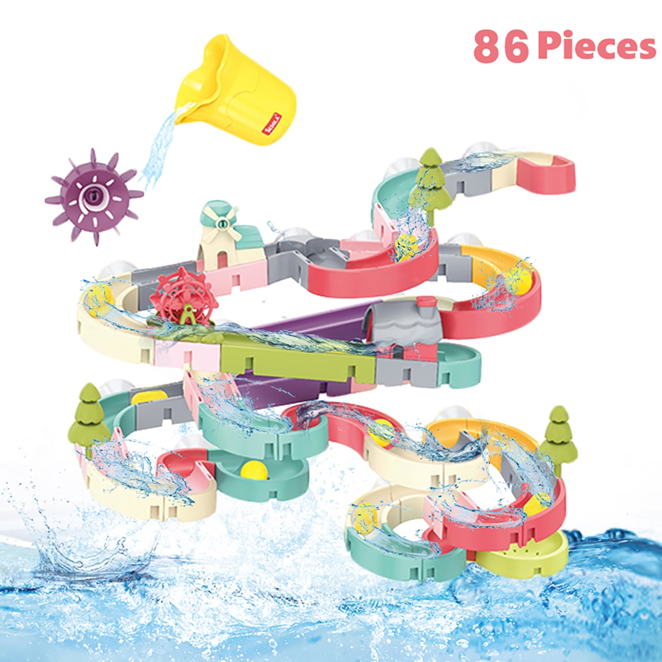 Bath Toys for Kids Age Groups 4-8, Water Slide Bathtub Toy Building Kit ...