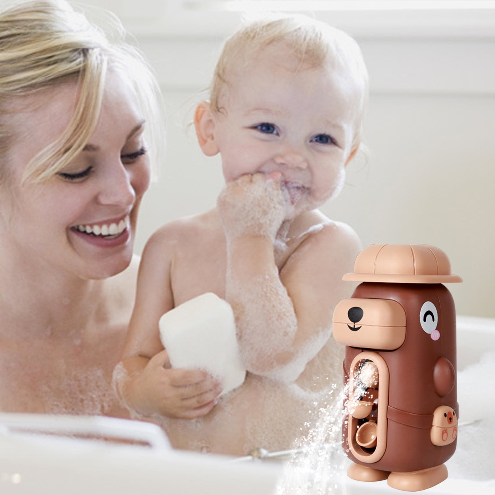 Bath Toys Rotating Waterwheel Animal Companion | Cute Bear Duck Hippo ...