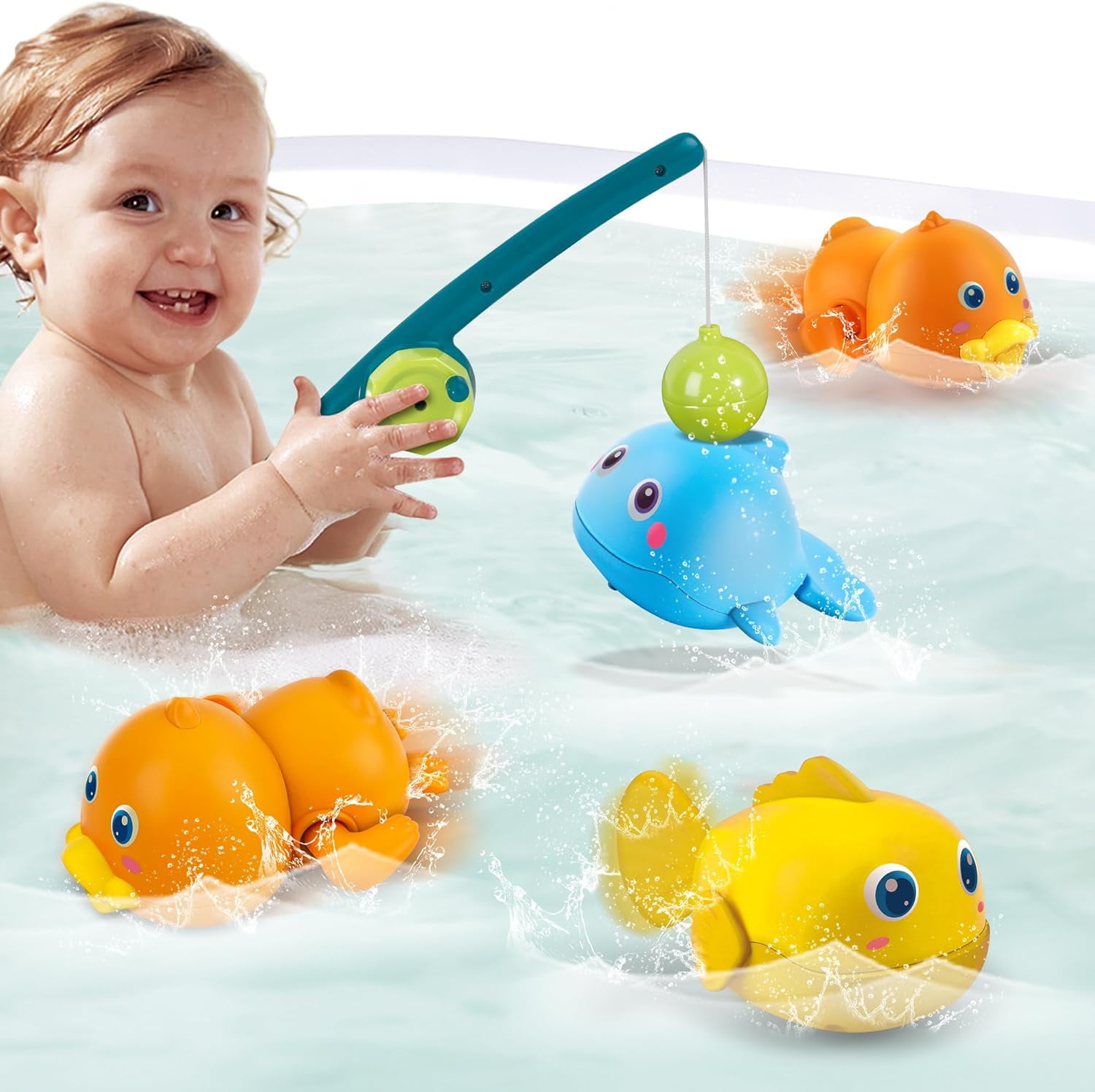 Bath Toys for Toddlers, Magnetic Fishing Games Kids Bathtub Toys, Mold ...