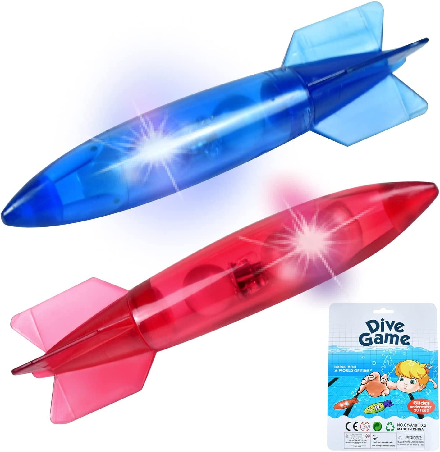 Bath Toys, Torpedo Diving Toys 2 Pack for Swimming Pool & Bathtub, Gift ...