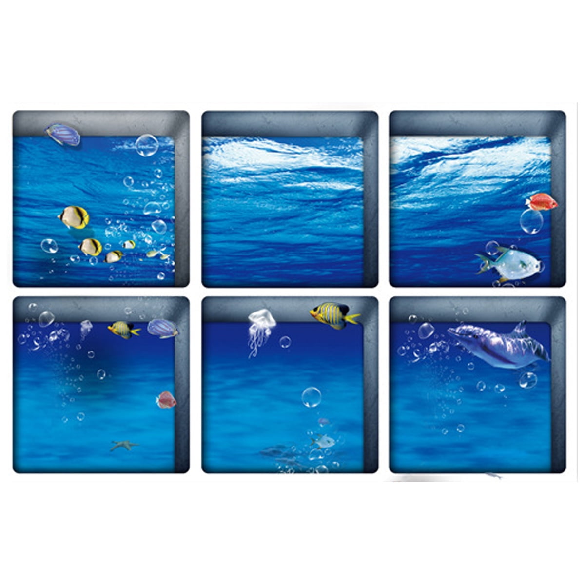 Bath Treads Stickers Beach Pattern Square 3D Adhesive Anti Slip Tub ...