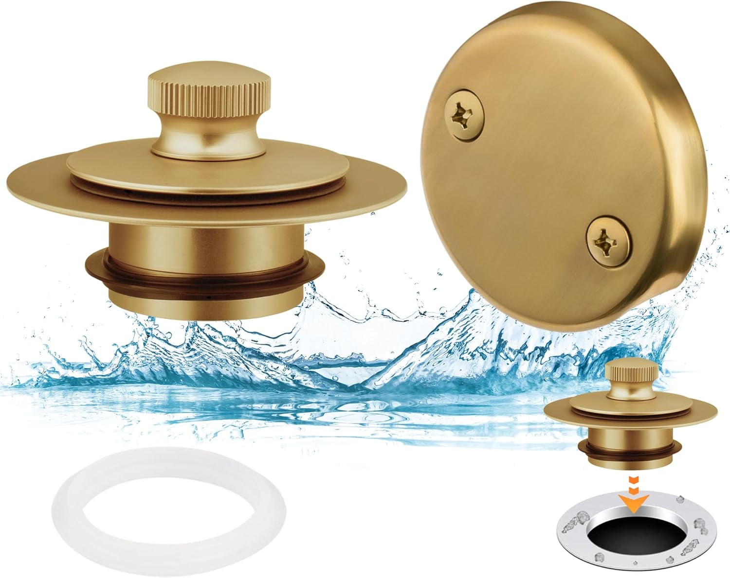 Bath Tub Drain Trim Set Conversion Kit Assembly with Easy Installation ...