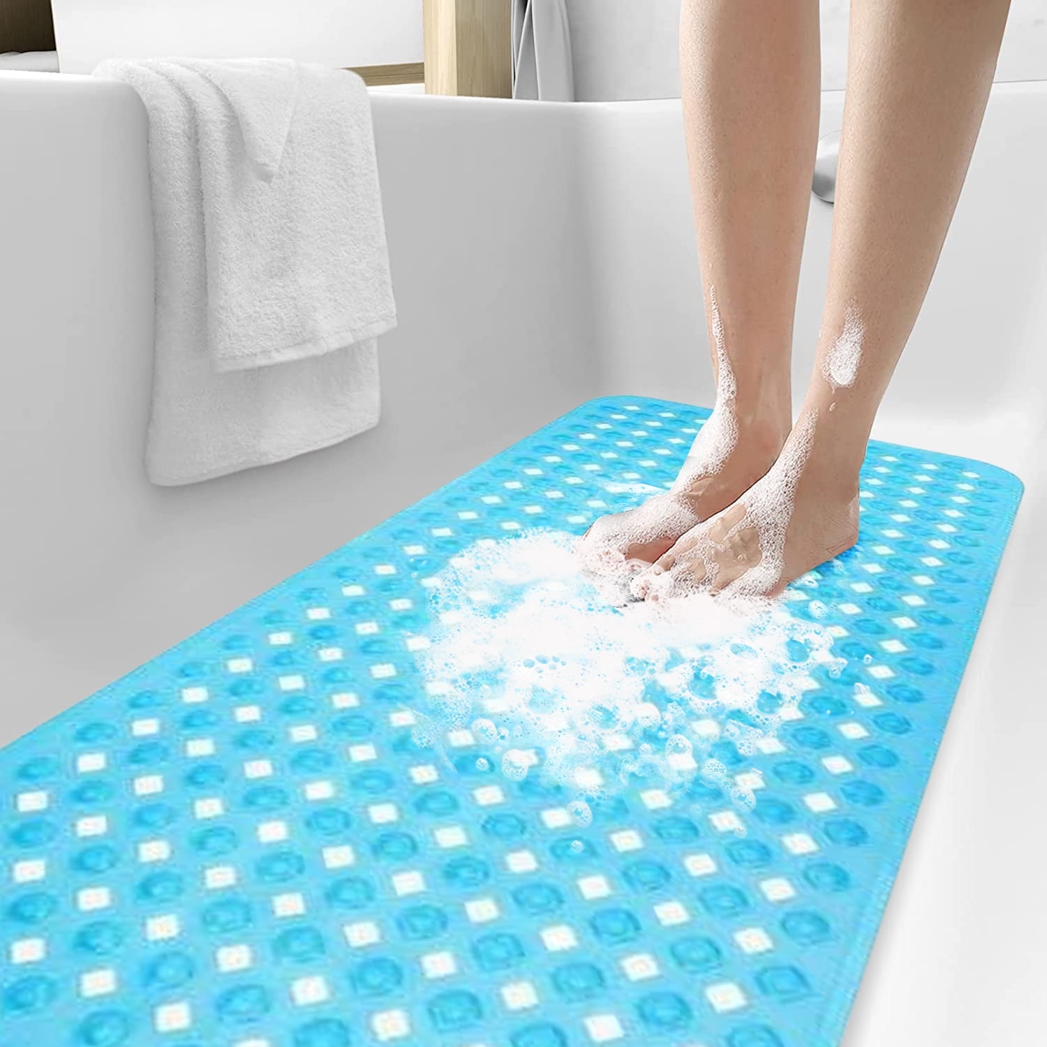Bath Tub Mat Shower Mat Bathtub Mats Non-Slip 16 x 35 in Rubber Extra ...