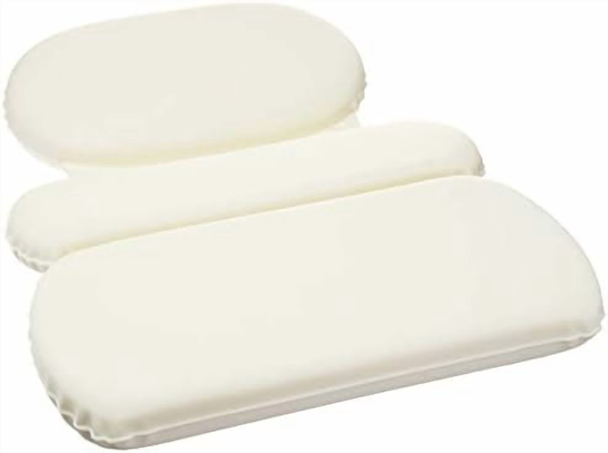 Bath Tub Neck Pillow with Suction Cups, Waterproof, 3-Panel, Off-white ...