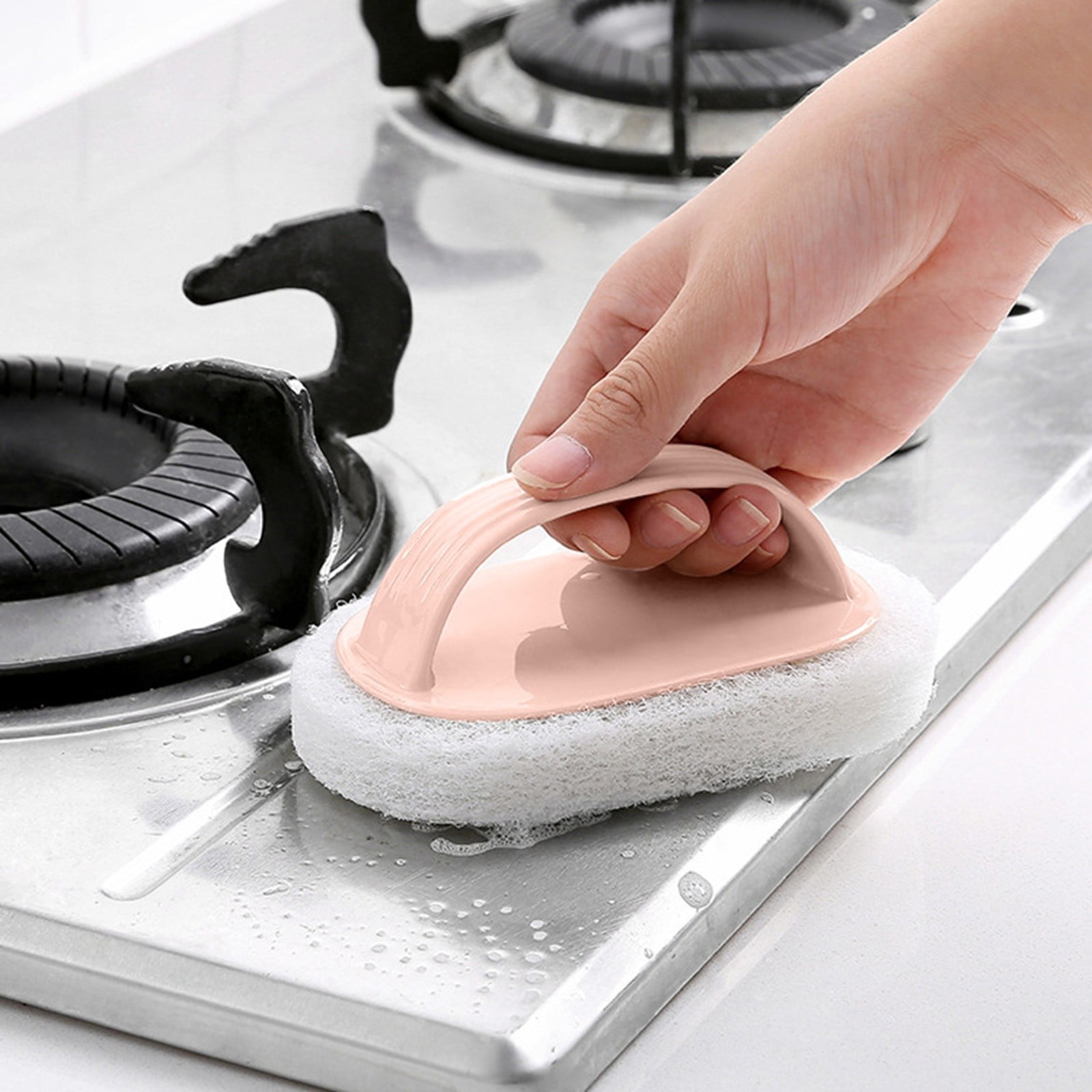 Bath Tub Scrubber with Handle Heavy Duty Cleaning Brush with Eraser ...
