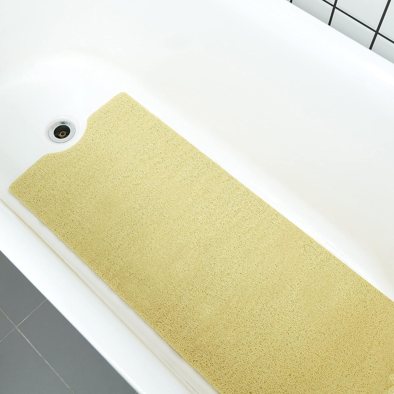 Bath Tub Shower Mat 40 x 16 Inch Non-Slip Soft PVC Loofah Mats for ...
